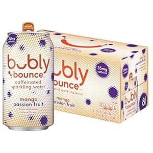 Amazon.com: bubly Bounce Caffeinated Sparkling Water, Mango Passionfruit, 12oz Cans (8 Pack ...