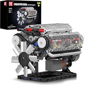 Mould King V8 Engine Building Blocks Sets, MOC Scale Model Kit with ...