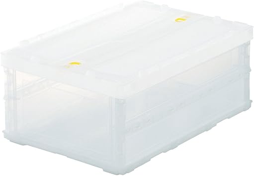 Amazon.co.jp: トラスコ中山(TRUSCO) 収納ケース 収納ボックス 薄型折りたたみコンテナスケル ロックフタ付 透明 30L TSK-C30B-TM : DIY・工具・ガーデン