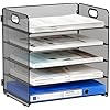 EasyPAG 5 Tier Desktop A4 Mesh Filing Tray Office Desk Tidy File Holder ...