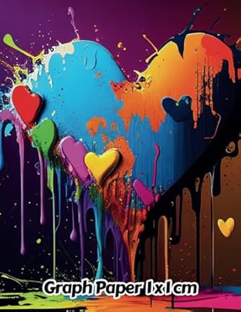 Abstract Heart Graph Paper 1x1 cm: 1cm Squared Grid Paper | Gift For ...