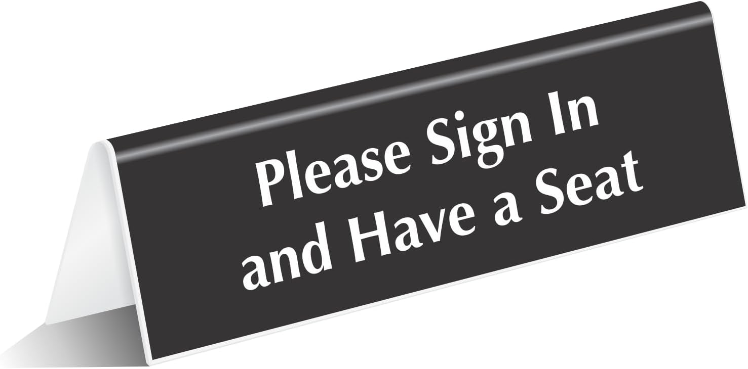 Amazon.com: SmartSign 2" x 6" Acrylic V-Shaped Table Top Desk Sign ...