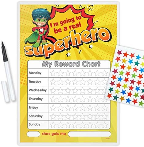 Superhero Boy Reward Chart - SUPBR (Including FREE pen and star ...