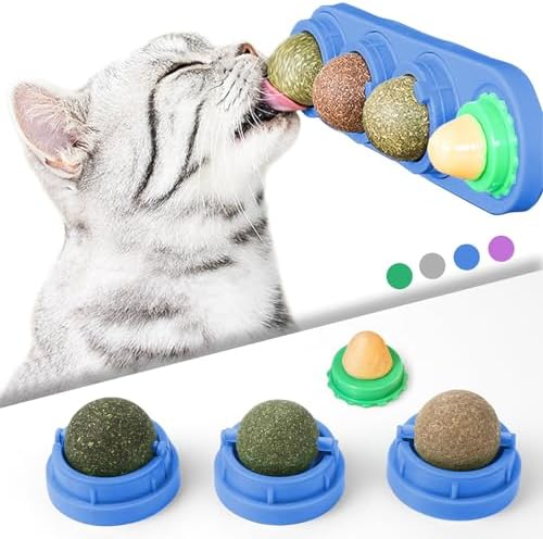 Amazon.com : COSOWO Catnip Wall Ball 4 Pcs for Cats, Catnip Toys Wall ...