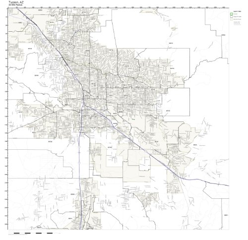 Tucson, AZ ZIP Code Map Not Laminated: Amazon.com: Office Products