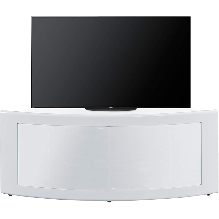 Buy Centurion Supports PANGEA Gloss White Beam-Thru White Glass Curved ...