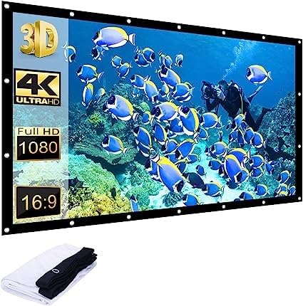 Vilro 165 inch Projector Screen,4K HD 16:9 Portable Video Projector ...