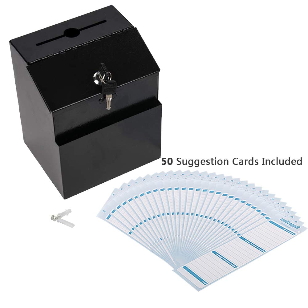 KYODOLED Metal Suggestion Box with Lock Wall Mounted Ballot Box ...