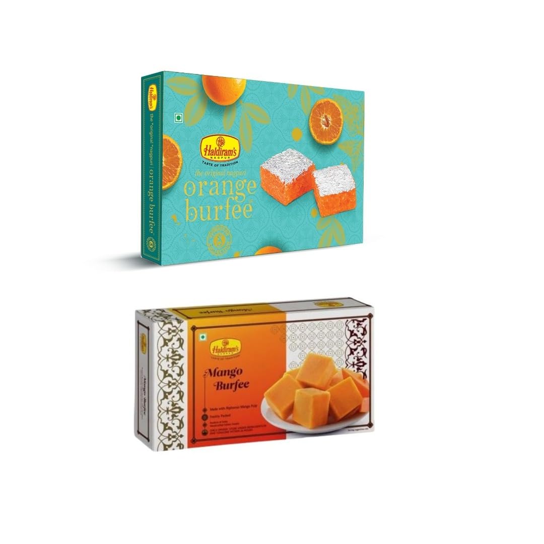 Haldiram's Nagpur Orange Burfee (500g) And Mango Burfee (250g) Combo ...
