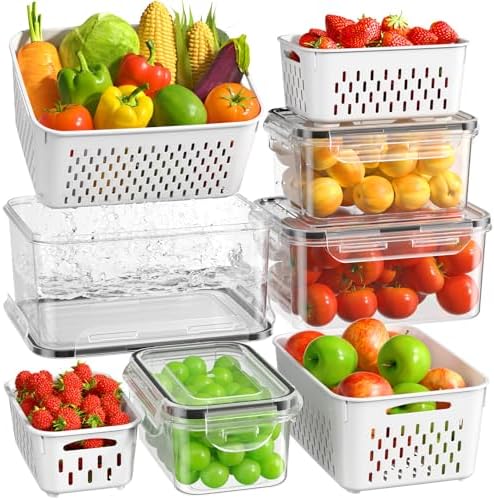 Amazon.com: Fruit Storage Containers for Fridge,Food Container Keep ...
