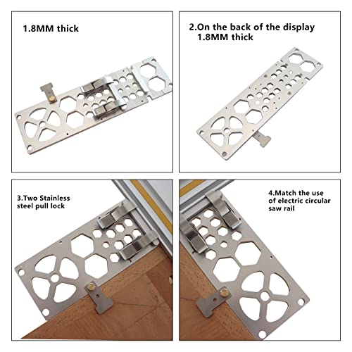 340mm Track Saw Square, Silver Right Angle Circular Saw Guide Rail ...