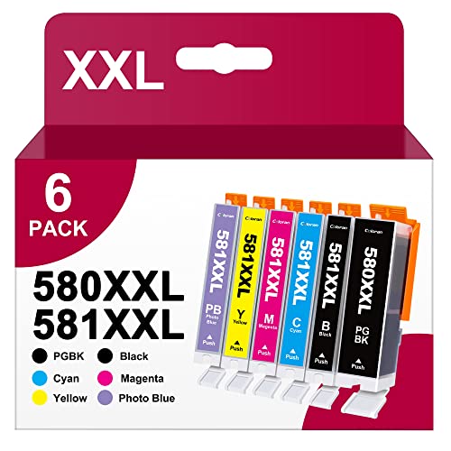 Coloran 6 Pack PGI-580XXL CLI-581XXL High Yield Ink Cartridges ...