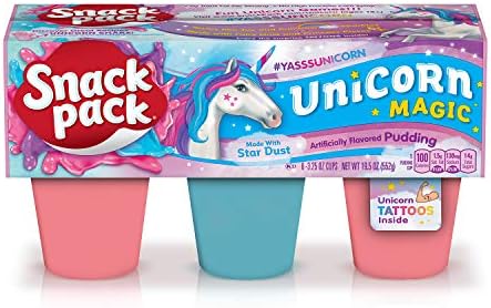 Amazon.com : SNACK PACK Unicorn Magic Flavored Pudding Cups, 3.25oz ...