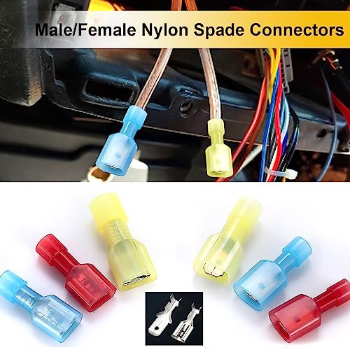 Snapklik.com : Smseace 100Pcs 12-10AWG Female Spade Connectors ...
