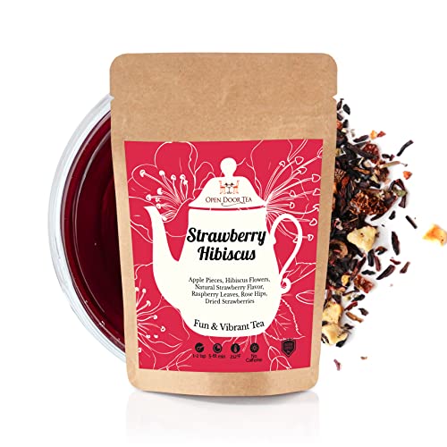 Amazon.com : Open Door Tea - Strawberry Hibiscus | Fruity Tea, Loose ...