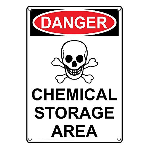 Weatherproof Plastic Vertical OSHA Danger Chemical Storage Area Sign ...