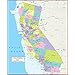 42 X 52 Large California State Wall Map Poster with Counties ...
