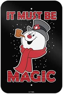 Amazon.com: Frosty It Must Be Magic Home Business Office Sign - Metal ...