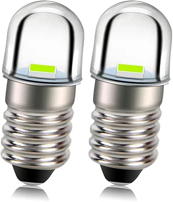 Ruiandsion E10 LED Torch Light Bulb 6V Super Bright Green 2835 1SMD ...