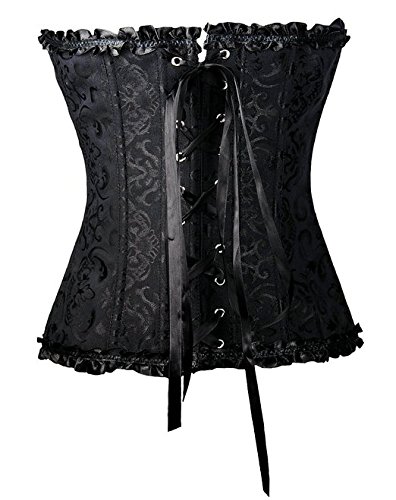 Women's Bridal Lingerie Lace up Satin Boned Corset + G-string: Buy ...