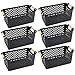 Amazon.com: Yesland 6 Pack Plastic Storage Basket, Black Basket ...