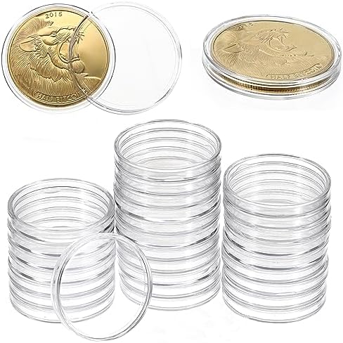 Amazon.com : Hipiwe 40.6mm Coin Holder Capsules - 30 Packs Round Clear ...