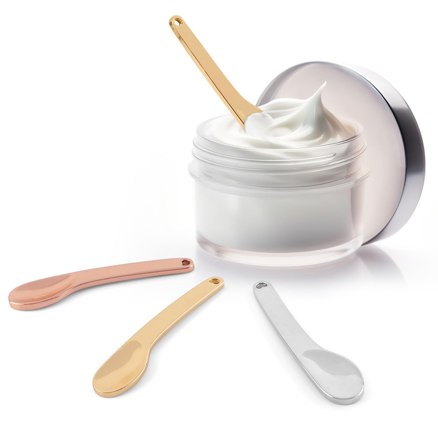 Amazon.com: AUEAR, 3 Pack Metal Cosmetic Makeup Spatula Mini Curved ...