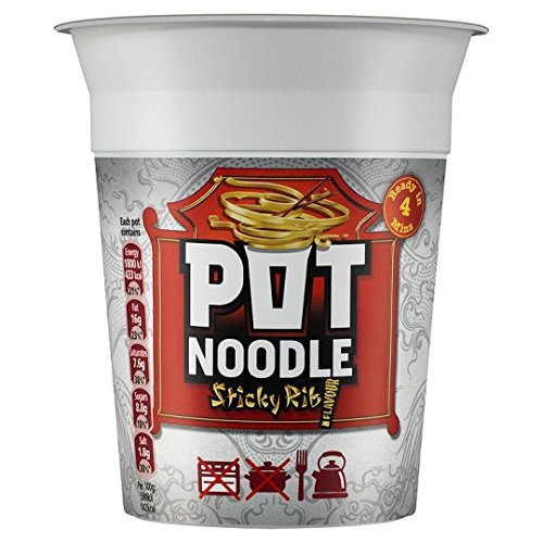 Amazon.com : Pot Noodles Sticky Rib 90G : Ramen Noodles : Grocery ...