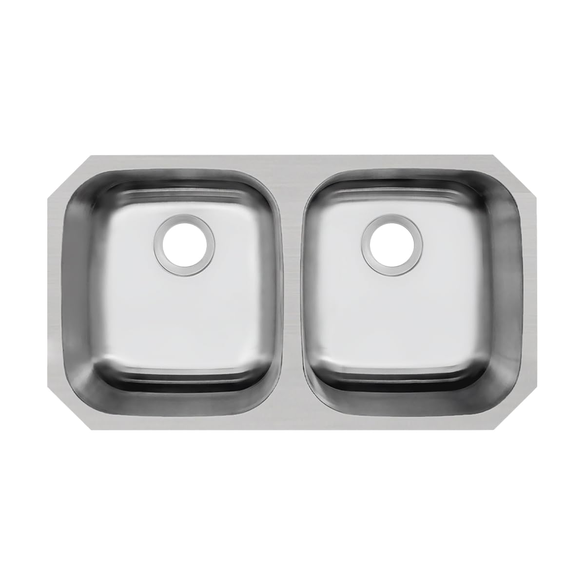 MERCURY 32 in. 18-Gauge Stainless Steel Undermount 50/50 Double Bowl ...