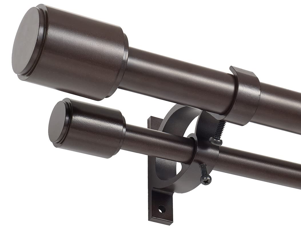 Amazon.com: Double Curtain Rods for Window, Double Drapery Rod Adjusts ...