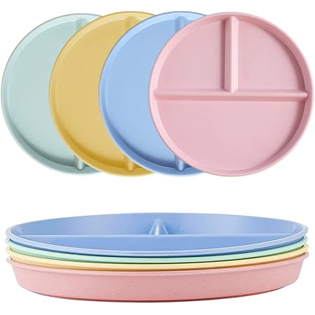 Lot de 4 Assiette Compartiment Enfant Assiette Regime Portion Adulte ...