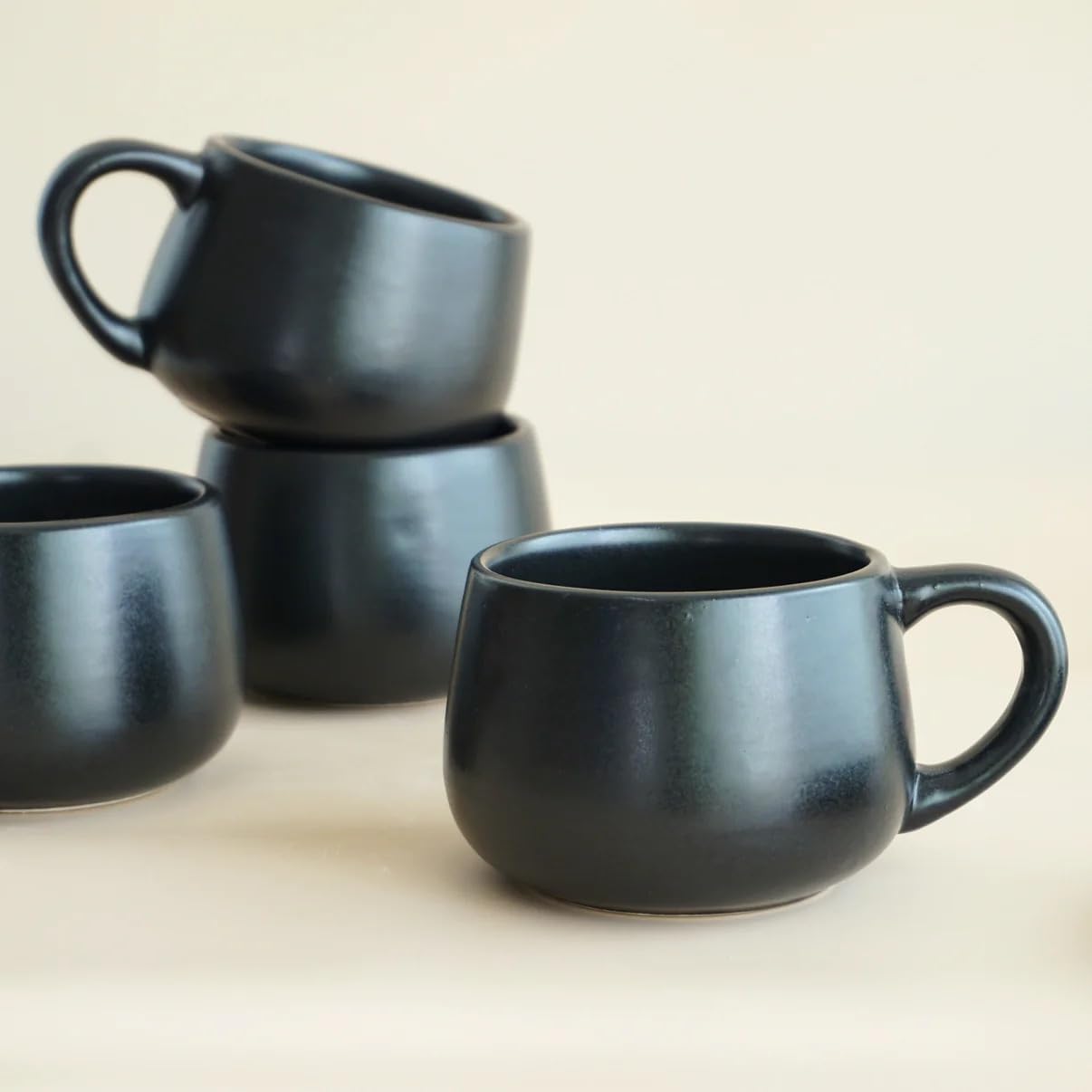 Buy URBAN SENSE™ | Earthy Mug Ocean Green Carved Coffee Mug Ceramic Mug ...