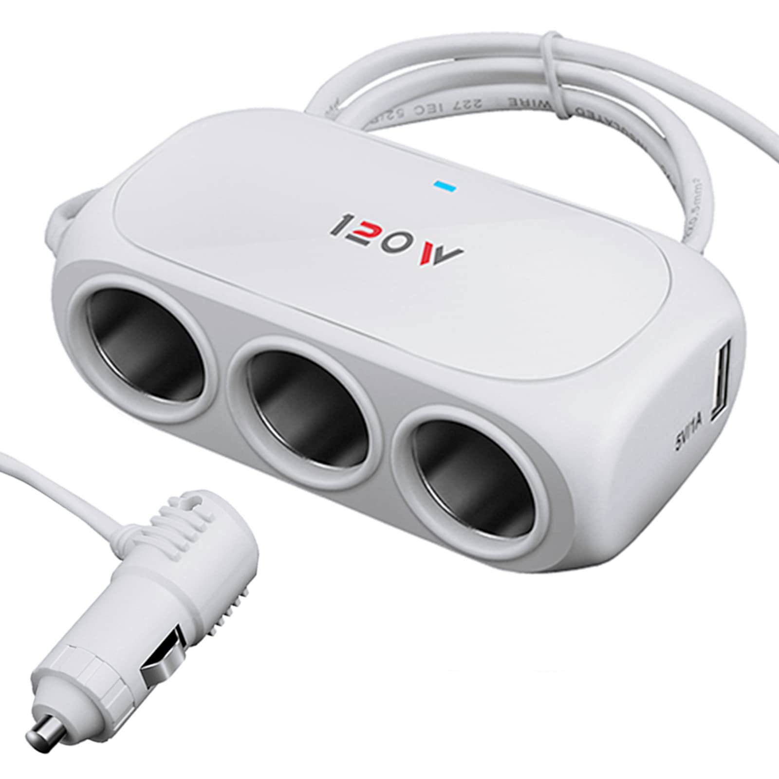 Snapklik.com : 3-Socket Car Cigarette Lighter Splitter Adapter, 2 USB ...