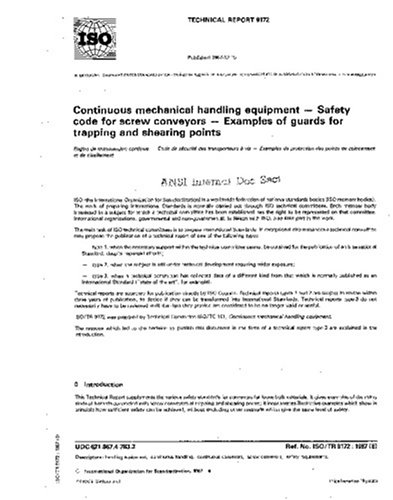 Buy ISO/TR 9172:1987, Continuous mechanical handling equipment - Safety ...