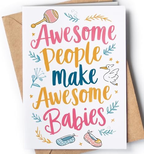 Amazon.com : Baby Shower Card - New Baby Card for Boy, Girl or Gender ...
