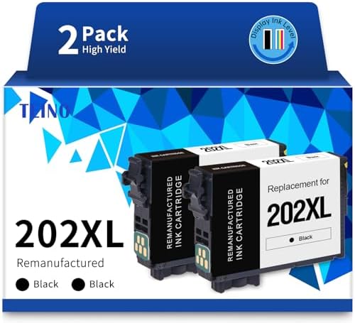 Amazon.com: TEINO 202XL Black Ink Cartridges for Epson Printer Remanufactured Replacement for ...