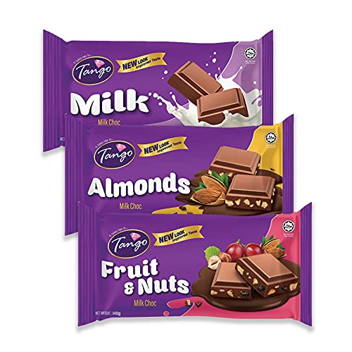 Tango Milk Choco Combo (Milk, Almond, Fruit & Nut) 140g - Pack of 3 ...