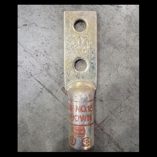 ILSCO CRA500-L2 1/2 INCH, 2 Hole, Brown, Compression Lug, Copper, 500 ...