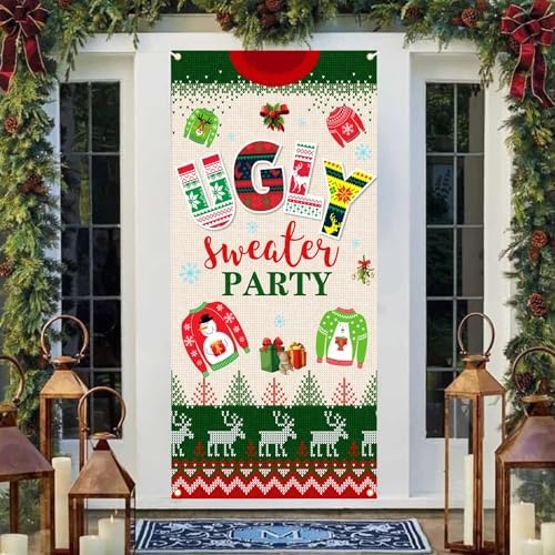 Amazon.com: Ugly Sweater Party Decorations-Ugly Christmas Sweater Door ...