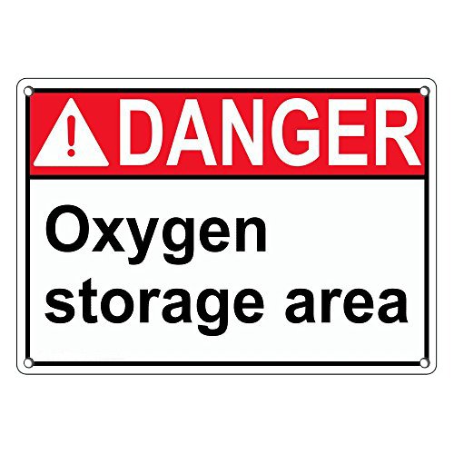 Weatherproof Plastic ANSI Danger Oxygen Storage Area Sign with English ...