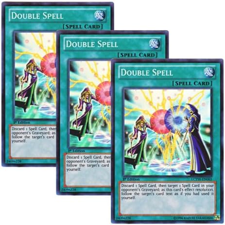 Amazon.co.jp: ★ 3枚セット ★遊戯王 英語版 LCYW-EN065 Double Spell 二重魔法 (スーパーレア ...