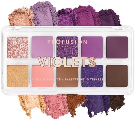 Amazon.com : Profusion Cosmetics Violets 10 Shade Eyeshadow Palette ...