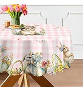 Amazon.com: cusugbaso Easter Tablecloth 52x70 Inches, Floral Easter ...