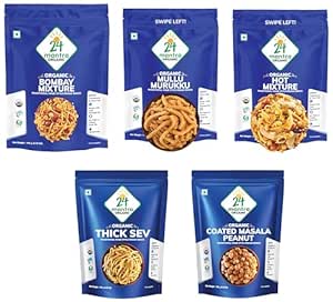 24 Mantra Organic Thick Sev, Mullu Mrurkku, Coated Masala Peanut, Bombay Mixture, Hot Mixture ...