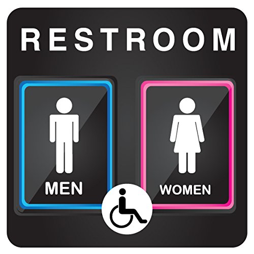 Buy Unique Unisex Bathroom Sign, Modern Restroom Signage for Office ...