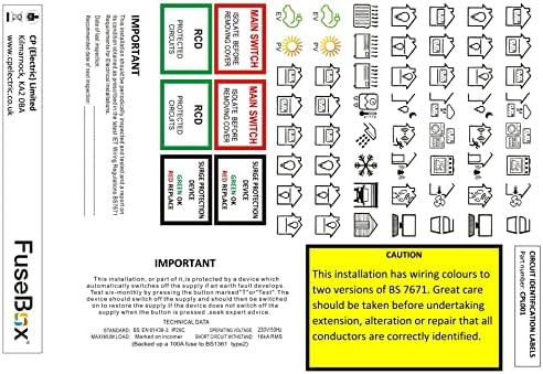 CP Fusebox Consumer Unit Label Sheet | Pictorial | All Languages ...