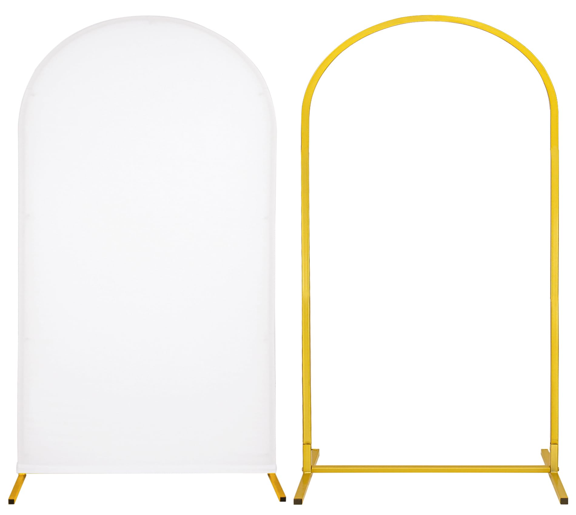 Amazon.com: Metal Arch Stand and Cover Set,1 White Spandex Fitted ...