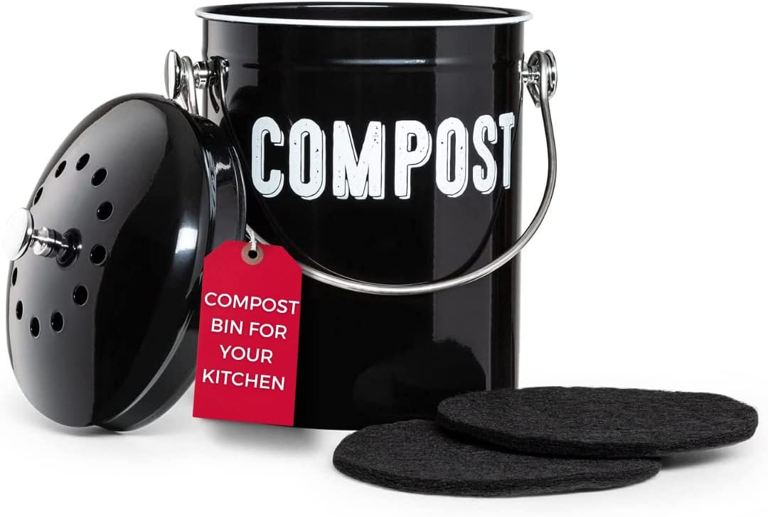 Amazon.com: Compost Bin Countertop, Composter Bucket with Lid Abakoo 1. ...