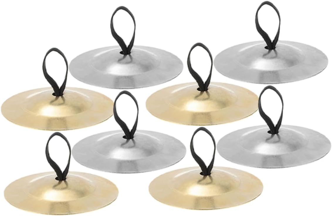 Milisten 4 Pair Mini Finger Cymbals for Belly Dancing Brass Zills with ...