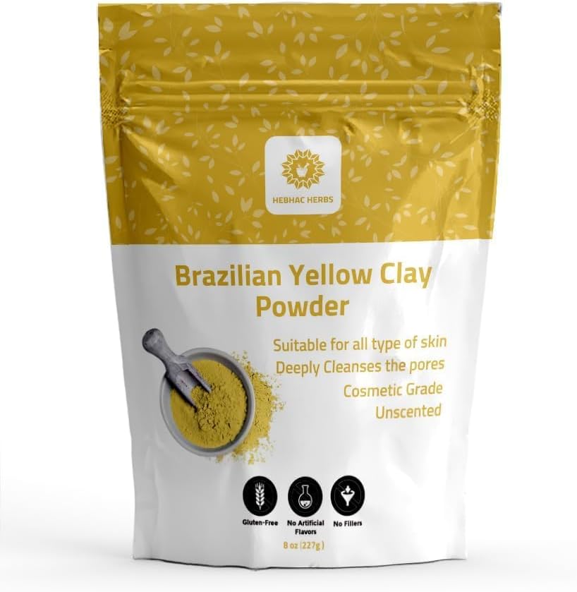Amazon.com : Hebhac Herbs Brazilian Yellow Clay Powder 227 g - Natural ...